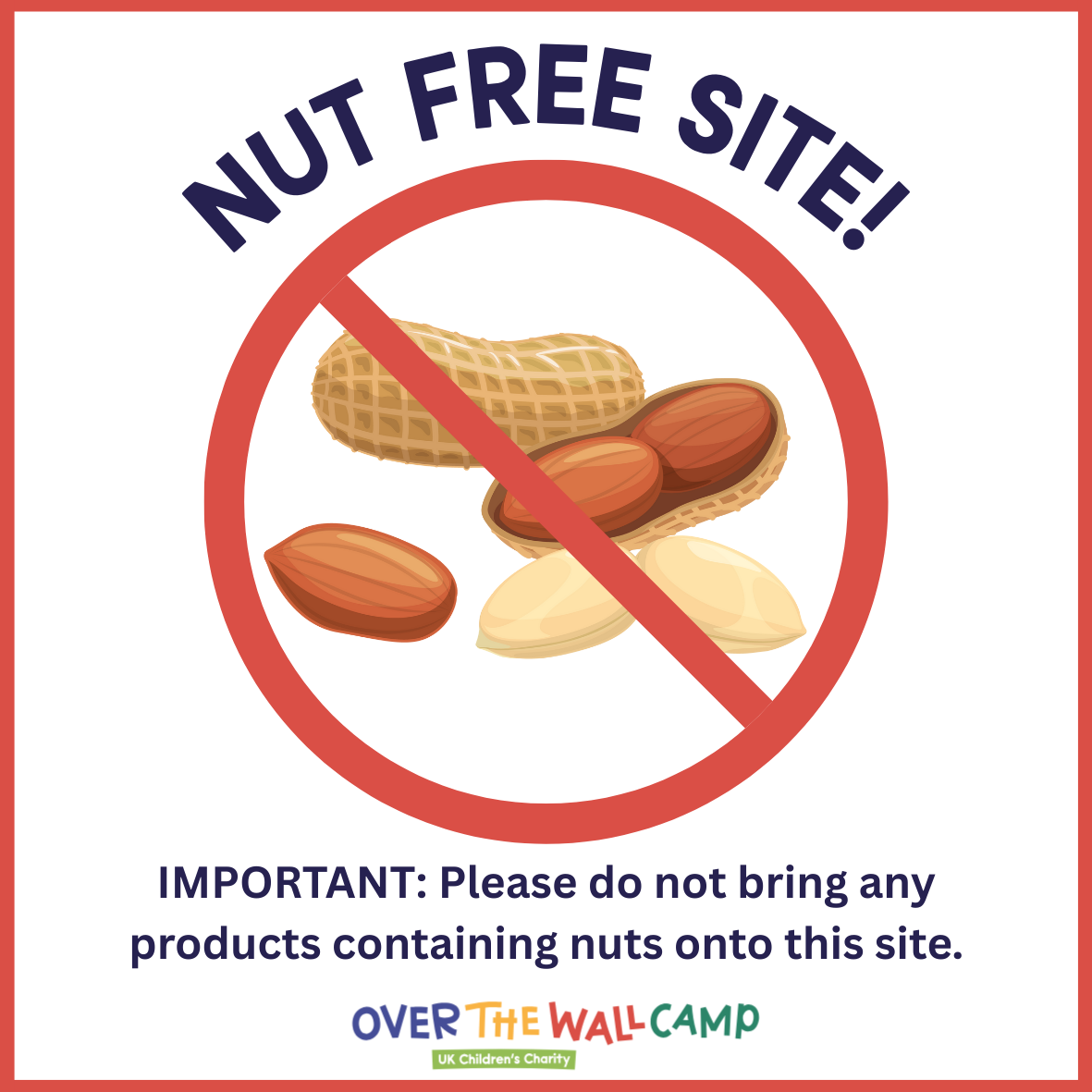 No Nuts! Our new home is nut-free - Over The Wall Camp - A UK Children ...